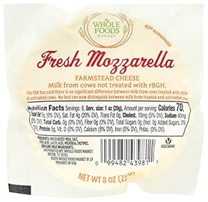 Whole Foods Market, Fresh Mozzarella, 8 oz: Amazon.com: Grocery ...