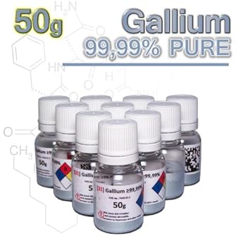 GALLIUM 99.99% pure - 50g - liquid metal bullion in clear bottle ...