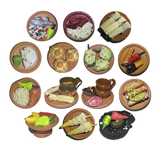 Miniature Mexican Fiesta Clay Pretend Food Decorations Arts Day of The ...