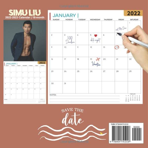 Simu Liu 2022 Calendar: OFFICIAL Simu Liu Calendar 2022 Weekly ...