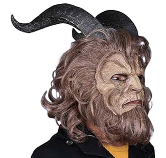 Amazon.com: Beast Mask Latex, Halloween Adult Deluxe Funny Replica ...
