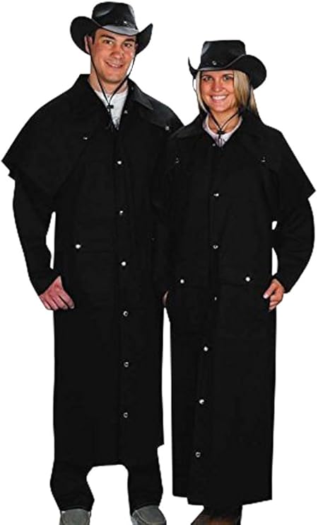 Sunrise Outlet Adult Black Denim Cotton Western Duster Jacket-Medium at ...