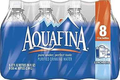 Aquafina Purified Drinking Water, 12 oz (Pack of 8): Amazon.com ...