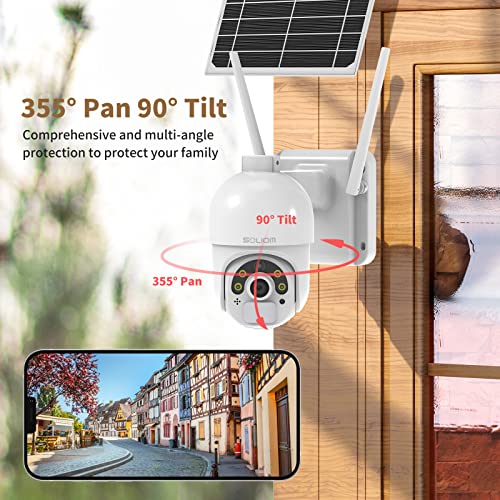 SOLIOM Solar Security Camera Outdoor,WiFi Wireless Battery Powered ...