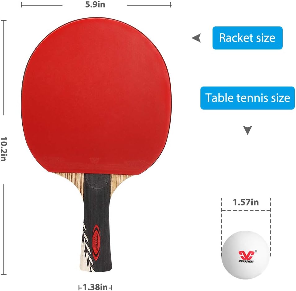 Achort Table Tennis Bat Professional Ping Pong Racket Paddle with Case ...