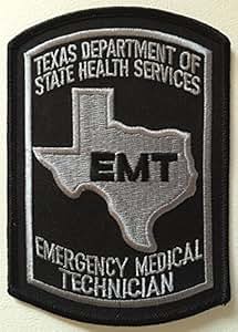 Amazon.com: Texas EMT Patch ~ Gray on Black ~ 3-5/8 x 5"