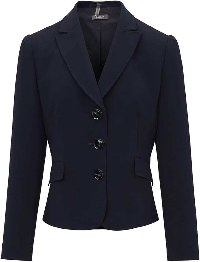 BASLER Womens Suit Separate Professional Three-Button Blazer Navy US 16 ...