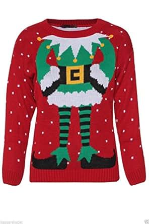Ladies Womens Black Elf Body TOWIE Sam Christmas Xmas Jumper Sweater ...