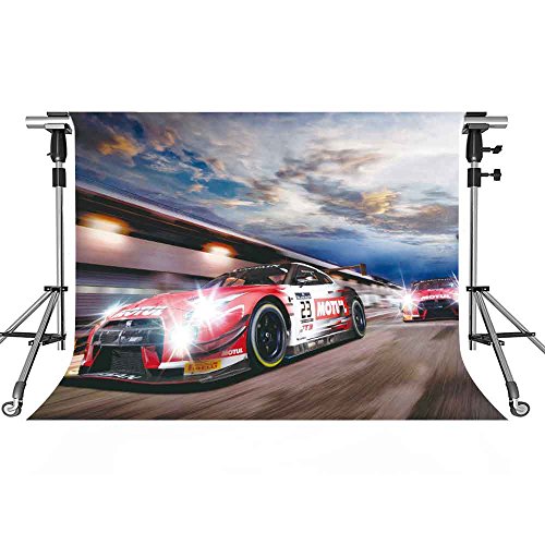 Buy MEETS 7x5ft Race Track Backdrop Red Racing Car Photography ...