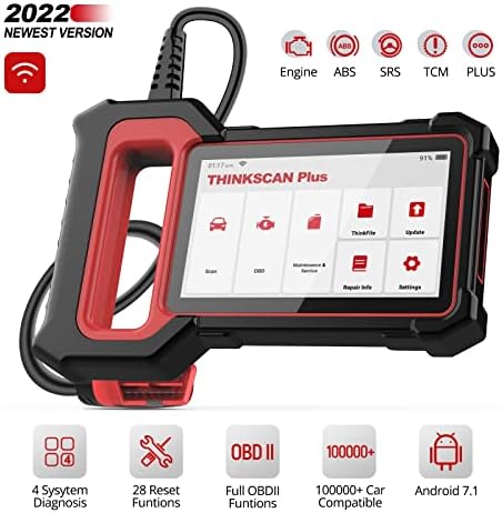 THINKCAR Car Scanner Thinkscan Plus S5 OBD2 Scanner,4 System Diagnosis ...