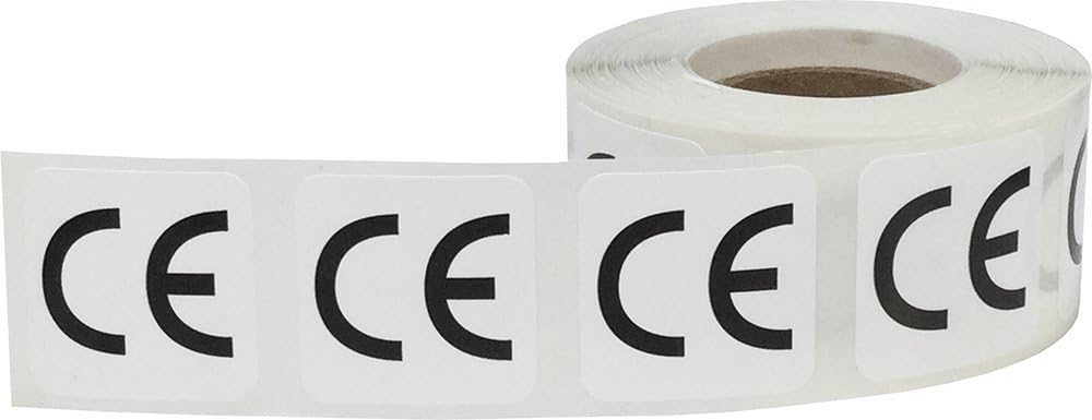 White CE European Conformity Conformité Européenne Stickers, 25 mm 1 ...