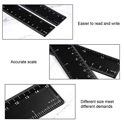 eBoot Plastic Ruler Straight Ruler Plastic Measuring Tool 12 Inches and ...