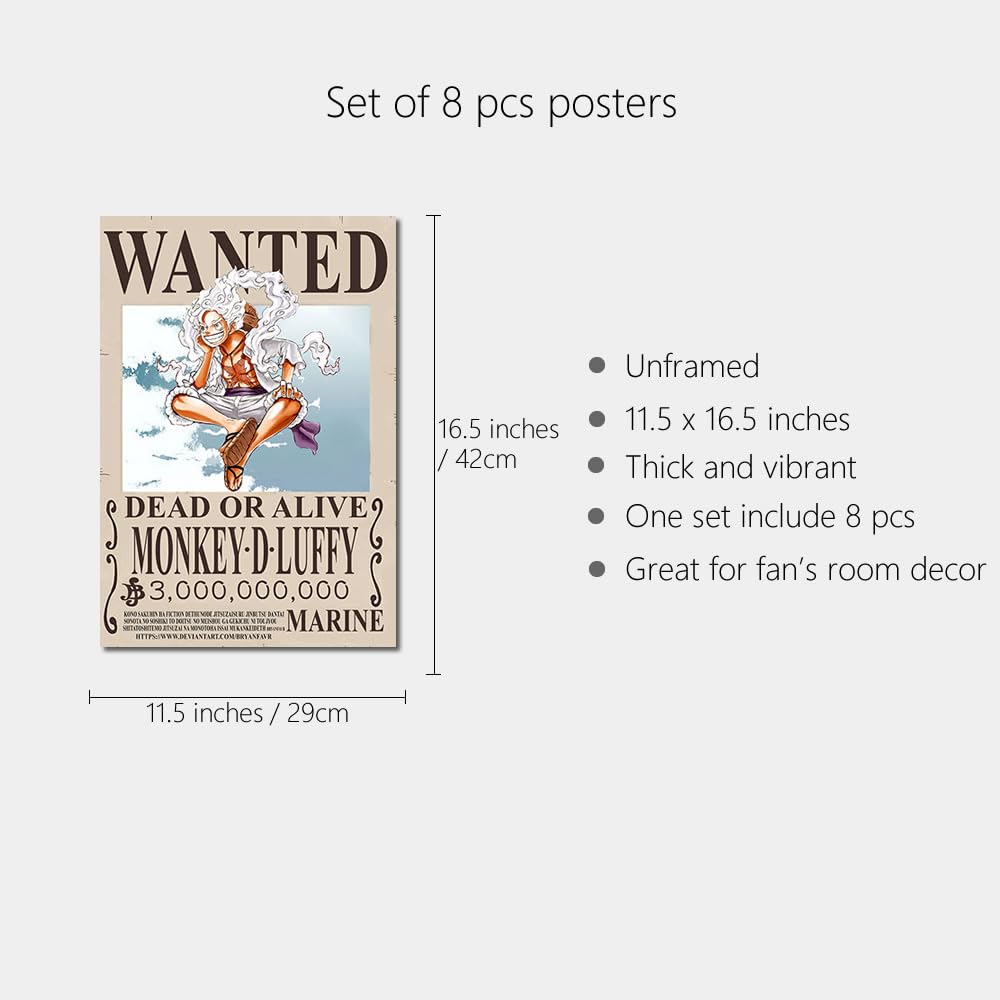 Mua ePanda Luffy Wanted Poster Set, Posters,Aesthetic Wall Collage Kit ...