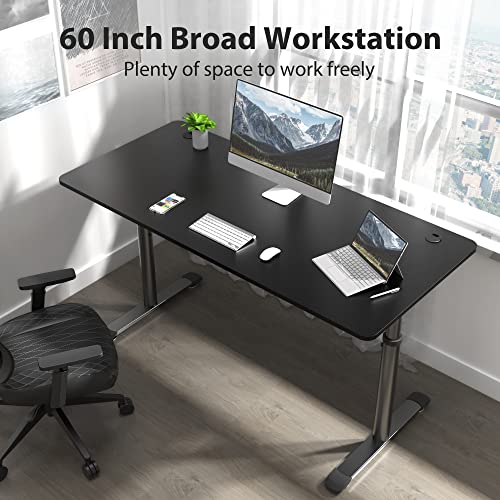 DESIGNA 60 Inch Height Adjustable Computer Gaming Desk, Large Standing ...
