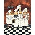 Amazon.com: Chefs Art Fat Chef Kitchen Wall Art - Four Tall Pastry ...