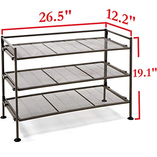 Seville Classics Multi Level Shoe Rack Sturdy Freestanding Shelf for ...