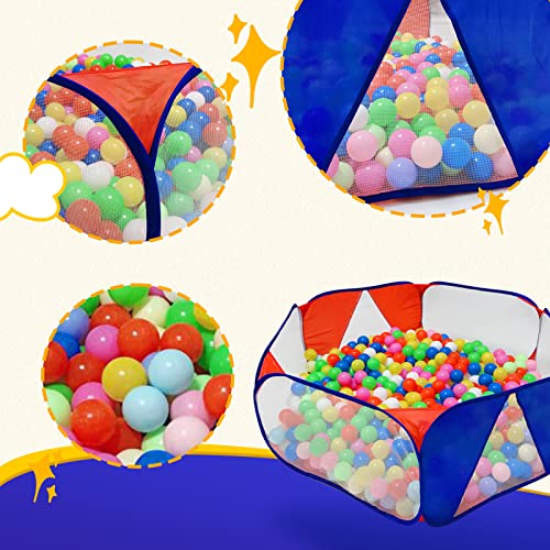 LOJETON Kids Pop Up Hexagon Ball Pit, Baby Foldable Pool Playpen ...