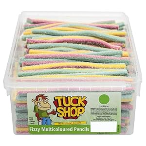 Tuck Shop Pencils Fizzy Multicolour Tub Retro Kids Sweets - 200's ...