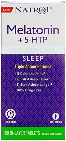 Natrol, Melatonin, 6 mg and 5-HTP, 50 mg, advanced Sleep, 60 Tablets ...