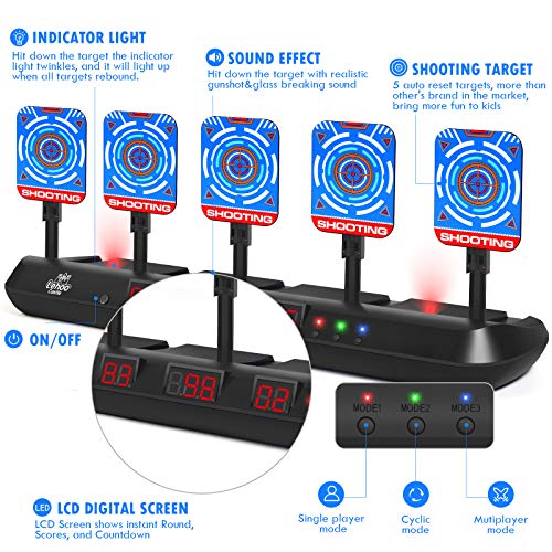 Upgraded Shooting Games for Kids, 5 Nerf Targets Shooting Games for ...