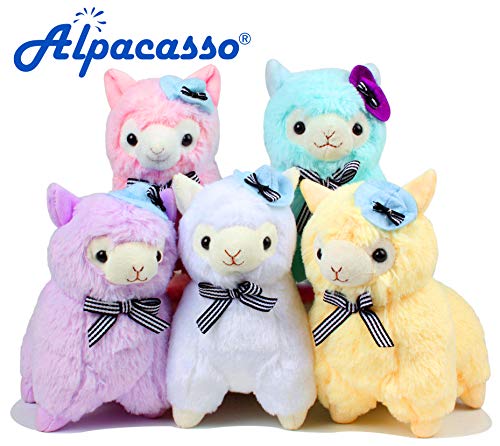 Alpacasso Pack of 5 6.7" Plush Alpaca, Cute Stuffed Animals Toys.(Scarf ...