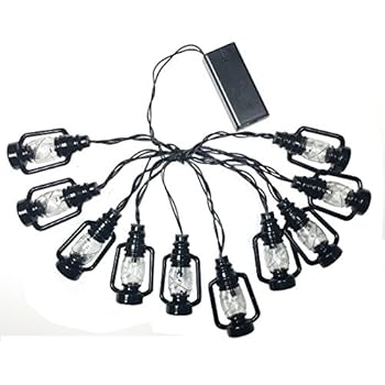 Amazon.com: BANBERRY DESIGNS Lantern String Lights - Small Black ...