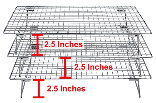 Checkered Chef Stainless Steel Stackable Cooling Racks - 3 Pack ...
