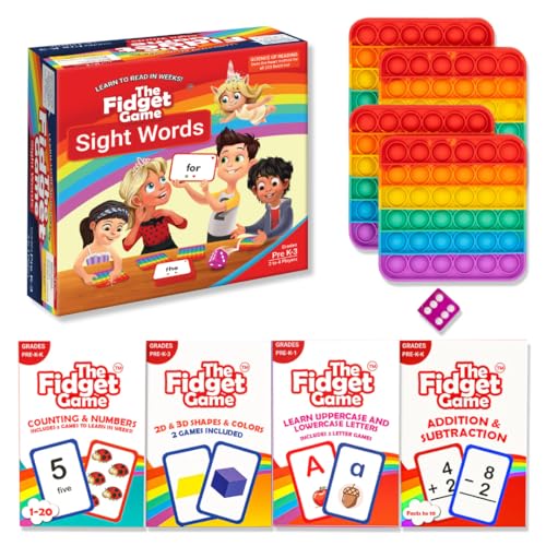 THE FIDGET GAME Kindergarten Learning Bundle - Flashcards and Pop ...