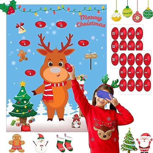 Christmas Party Games for Kids Adults Family Pin The Nose On The ...