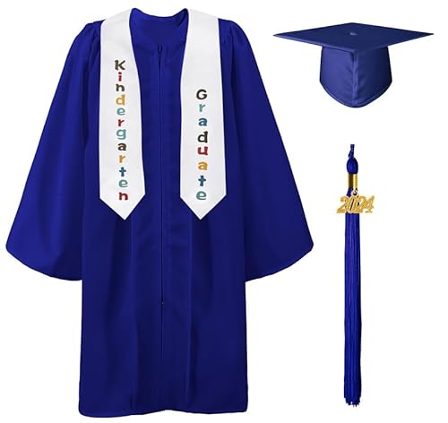 GraduatePro Kindergarten Graduation Cap and Gown Stole Package 2024 ...