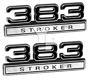 Amazon.com: 383 383ci V8 Engine Block Stroked Stroker Emblems; Black ...