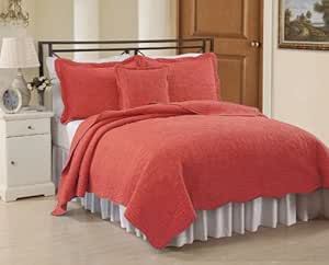 Amazon.com: American Traditions French Tile Quilt, Coral, King : Home ...