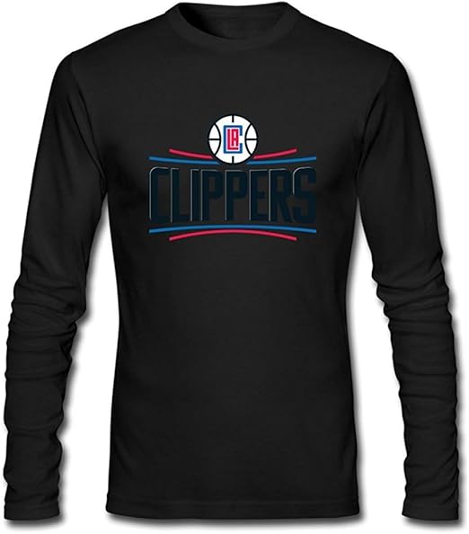 Men Los Angeles Clippers Logo Crew Neck Long Sleeve T-Shirt White by ...