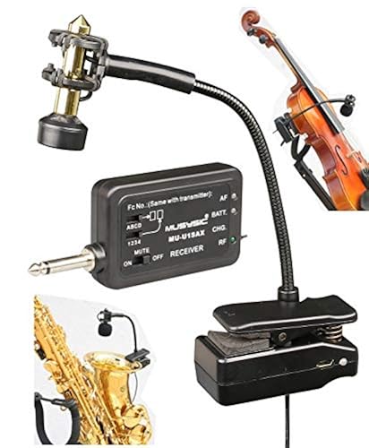MUSYSIC Professional UHF Wireless Instrument Microphone for Saxophone ...