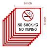 Set of 8 No Smoking No Vaping Sign - Self Adhesive Vinyl Sticker - Stop ...