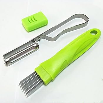 Amazon.com: 2 in 1 Stainless Steel 5 Blade Vegetable Cutter with Peeler ...