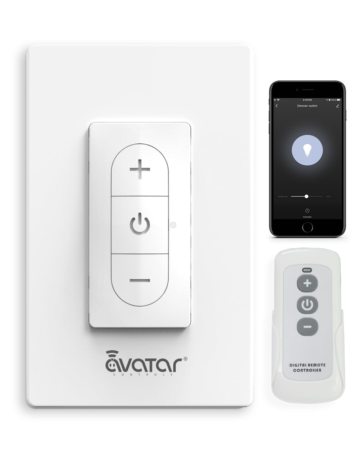 Smart Dimmer Switch with Remote Control, Avatar Controls Wi-Fi Light ...