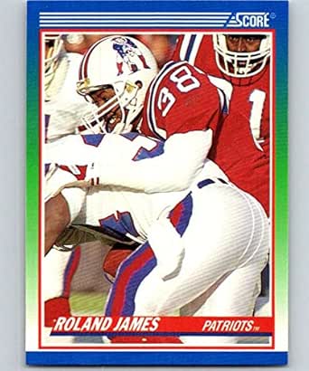 Amazon.com: 1990 Score #376 Roland James Patriots NFL Football ...