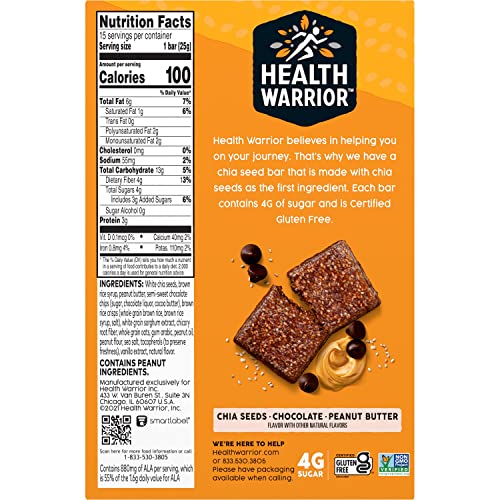 Health Warrior Chia Bars, Chocolate Peanut Butter, 88 Oz Bars, 15 Count ...