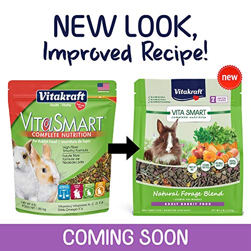 Vitakraft Vitasmart Pet Rabbit Food - High Fiber Timothy Formula, 4 Lb ...