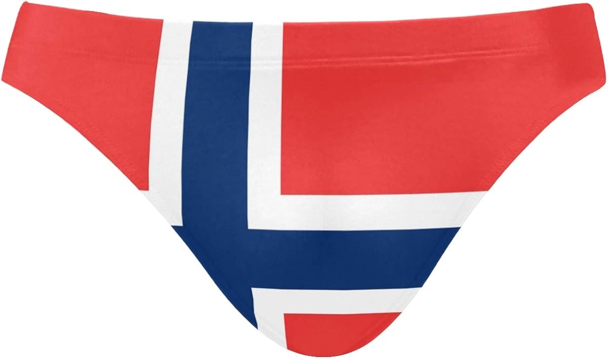 FANTAZIO Flag of Norway Mens Sexy Bikini Swimwear Soft Swimsuit Men ...