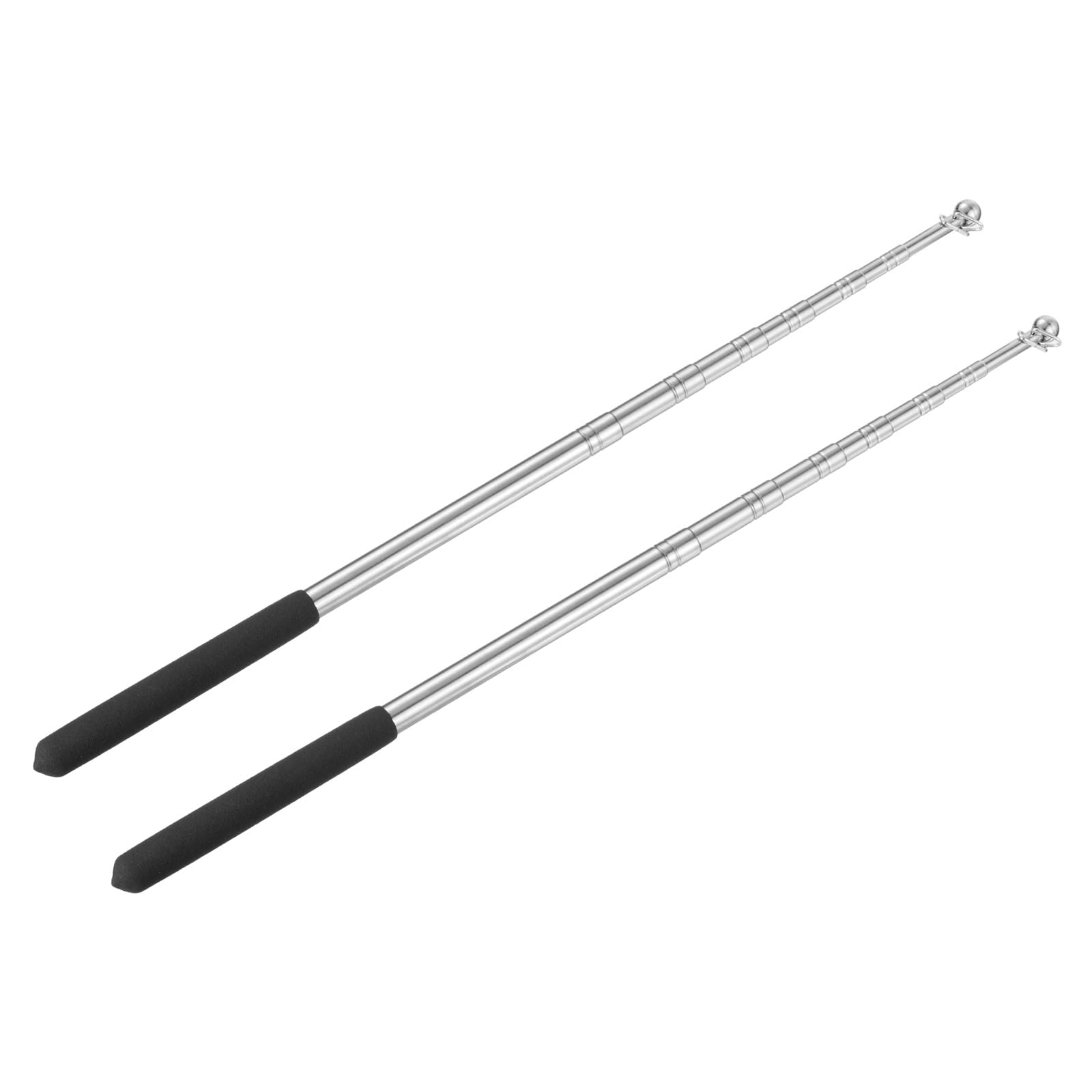 PATIKIL 5 Feet Telescopic Handheld Flagpoles, 2 Pack Stainless Steel ...