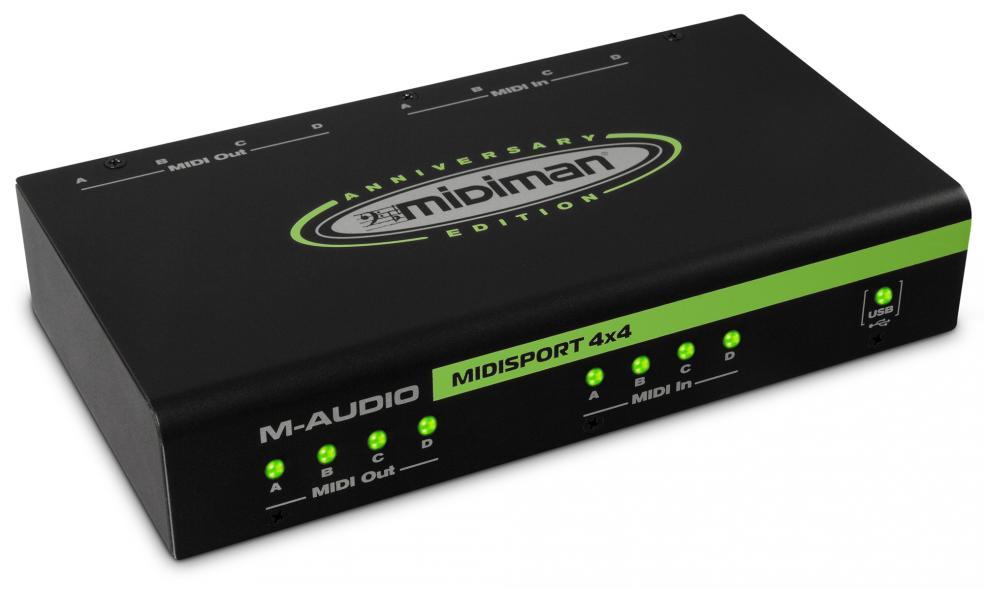 M-Audio Midisport 4X4 - 4-in/4-out USB MIDI Interface, Jubiläumsausgabe ...