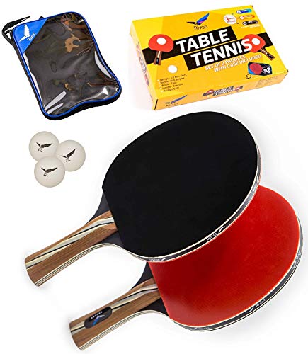 Rivon Ping Pong Paddle/Racket Set - 2 Table Tennis Paddles/Rackets with ...