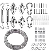 TooTaci Garden Wire 30M/2mm Stainless Steel Wire Rope Kit,M5 Turnbuckle Wire Tensioner Kit,Fence ...