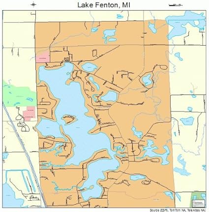 Amazon.com: Large Street & Road Map of Lake Fenton, Michigan MI ...