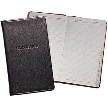 Amazon.com: 5 Inch Leather Bound Pocket Address Book, Genuine Calfskin ...