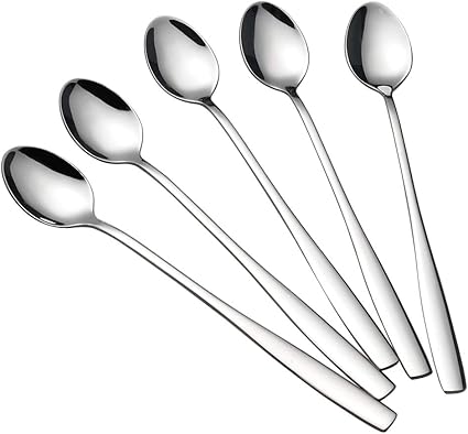 Mayish Stainless Steel Long Handle Teaspoons Ice Cream Dessert Spoon ...