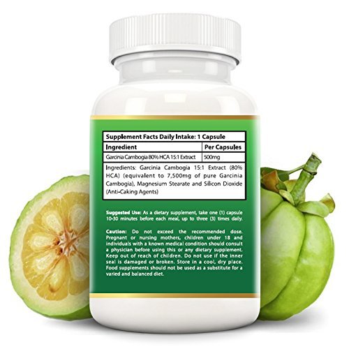 Garcinia MAX 100% Pure Garcinia Cambogia 7500mg 80% HCA, Extra Strength ...