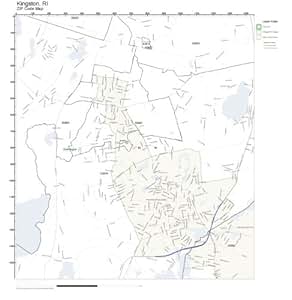 Amazon.com: ZIP Code Wall Map of Kingston, RI ZIP Code Map Not ...